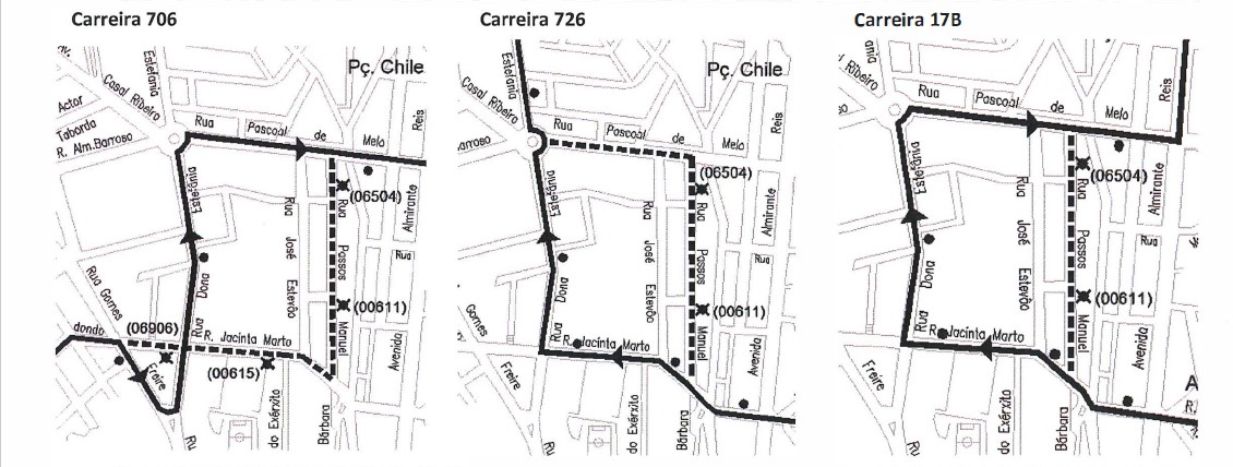 706, 726 e 17B | Alteração provisória de percurso e paragens