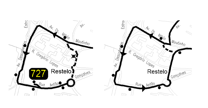 727 e 760 | Alteração provisória de percurso e paragens